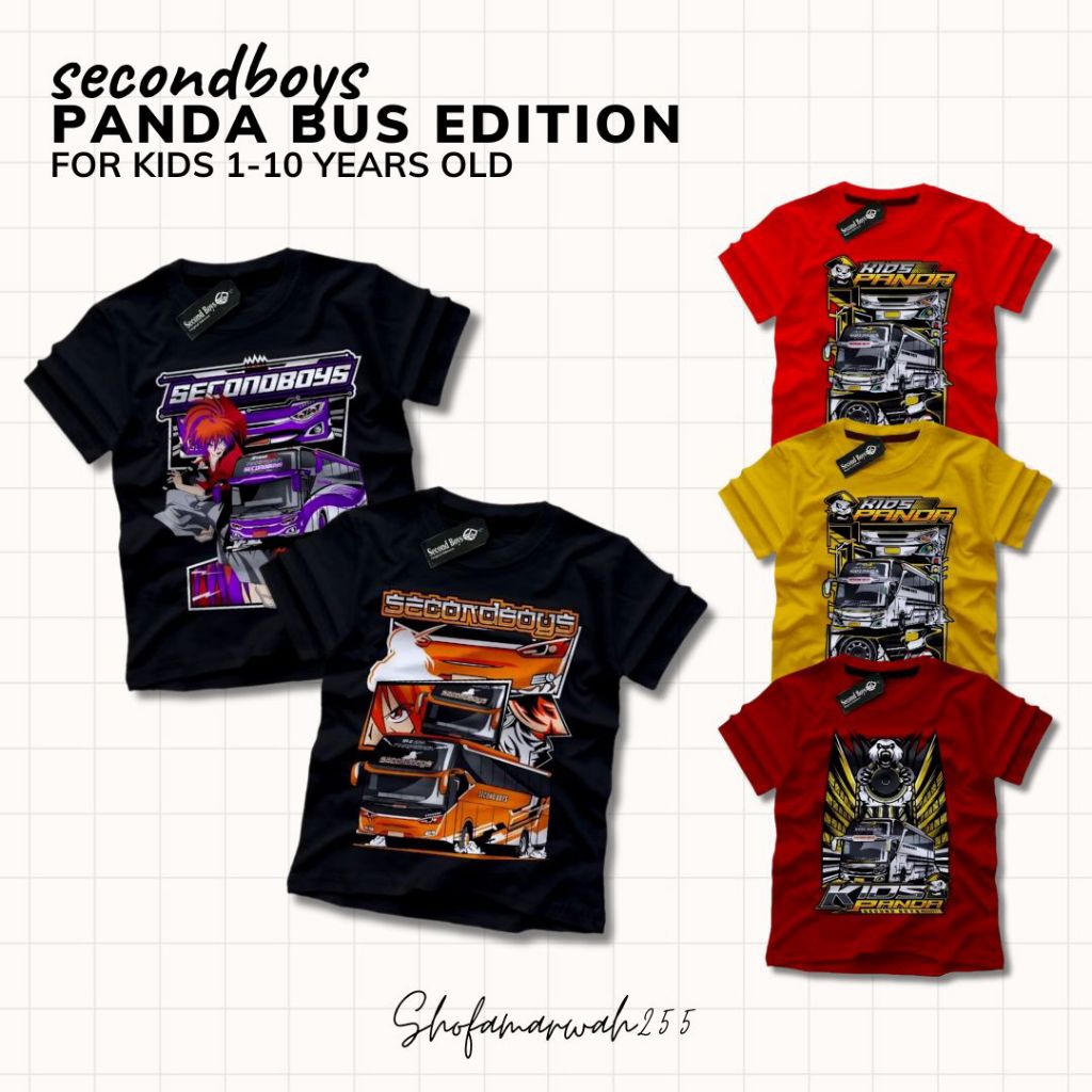 Kids panda bus distro t-shirt for boys | Shopee Philippines
