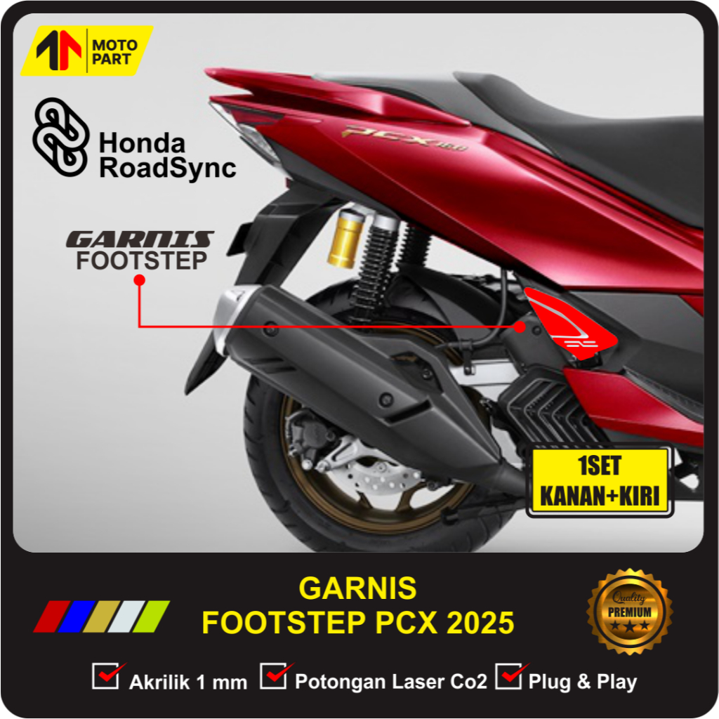 ACRYLIC GARNIS FOR HONDA PCX 2025 FOOTSTEP (RoadSync) | Shopee Philippines