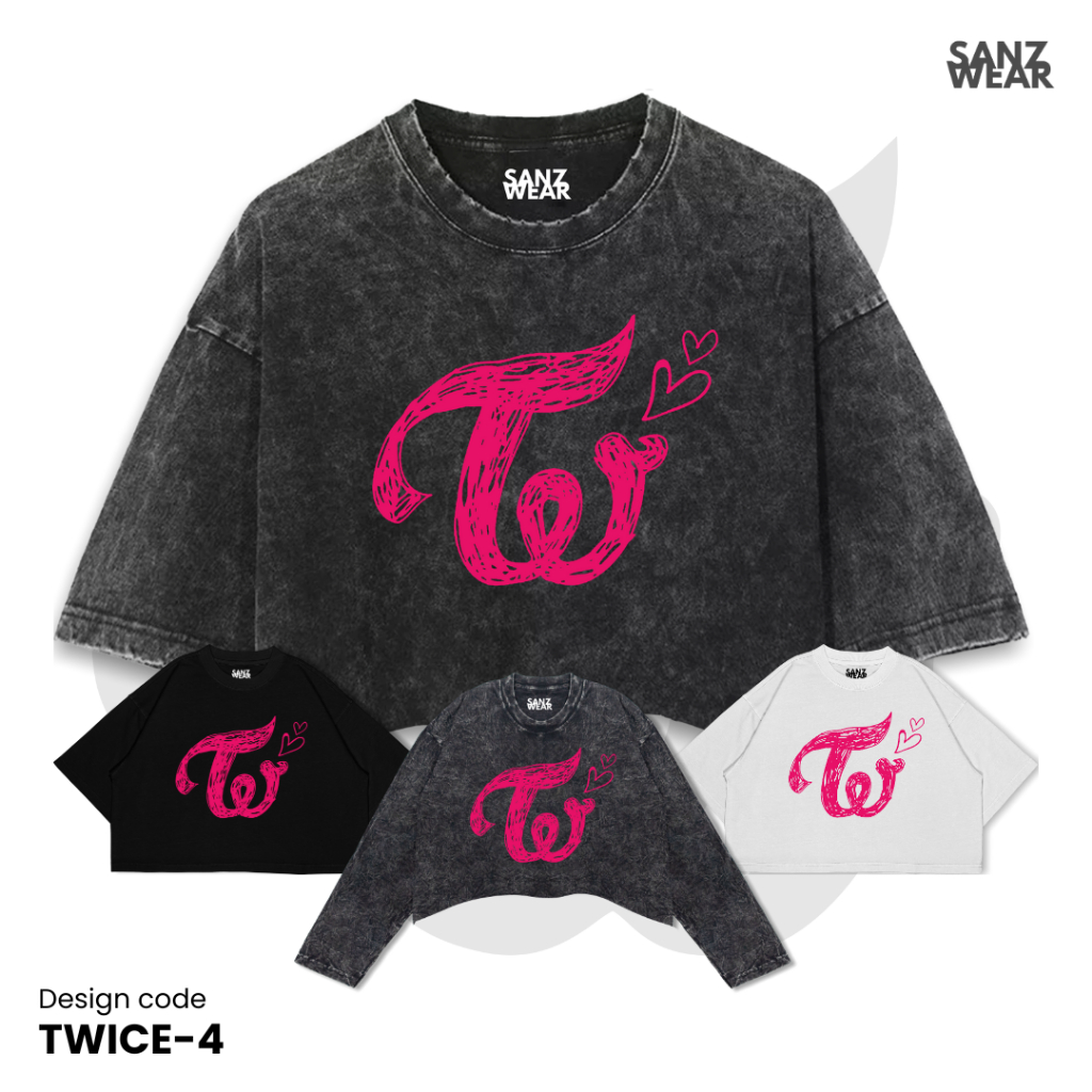 SANZ TWICE crop top | Washed black white longsleeve croptee premium ...