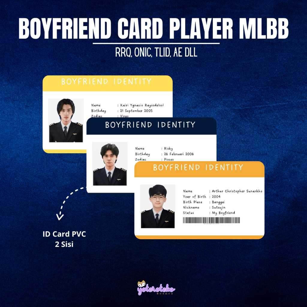 BOYFRIEND CARD PLAYER MLBB (RRQ ONIC TLID AE ETC) | Shopee Philippines