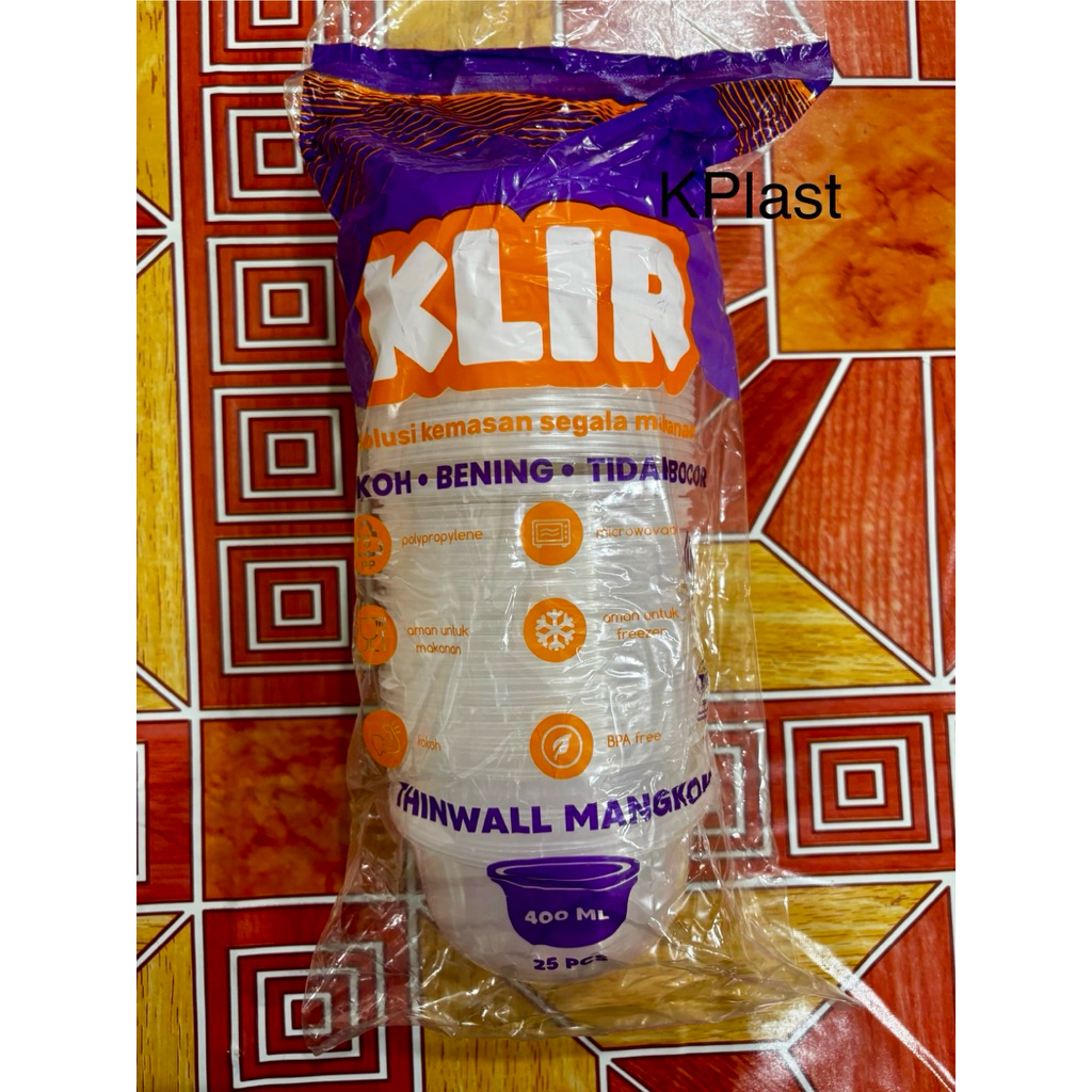 KLIR Thinwall Bowl Plastic Container 400 ml Bowl 25 pcs | Shopee ...