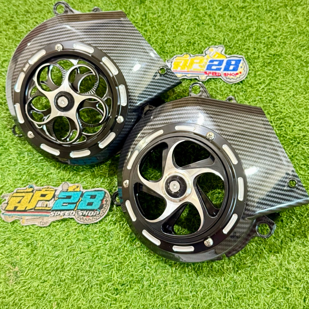 CARBON FAN COVER PLUS FULL CNC SPINNER FOR MOTORCYCLES (MIO SPORTY ...