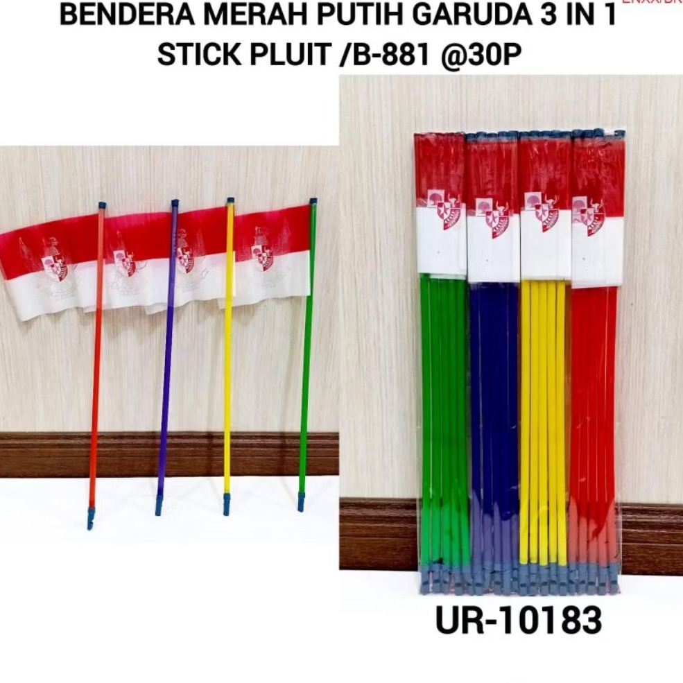MERAH Red and White Flag + Pluit Stick (1 Bks contains 20 Pcs)/3 in 1 ...