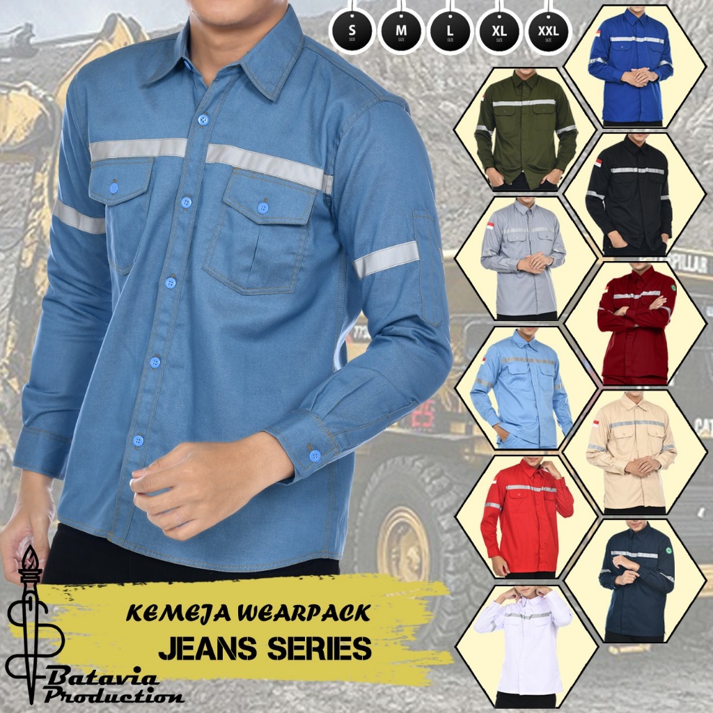 KEMEJA Long sleeve jeans Series wearpack shirt - K3 Safety top Mining ...
