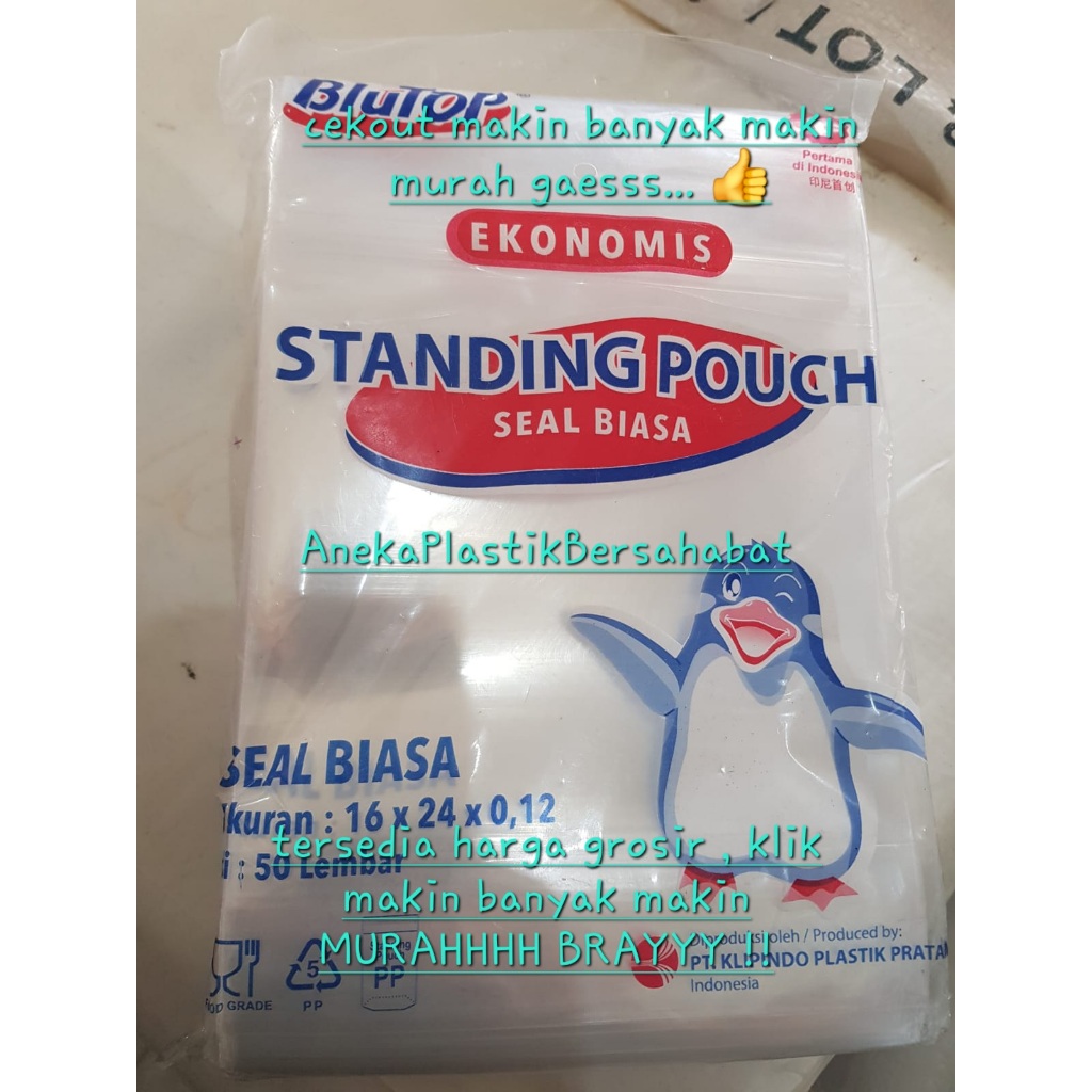 (REGULAR SEAL) STANDING POUCH 16x24 BLUTOP, standing pouch, ziplock ...