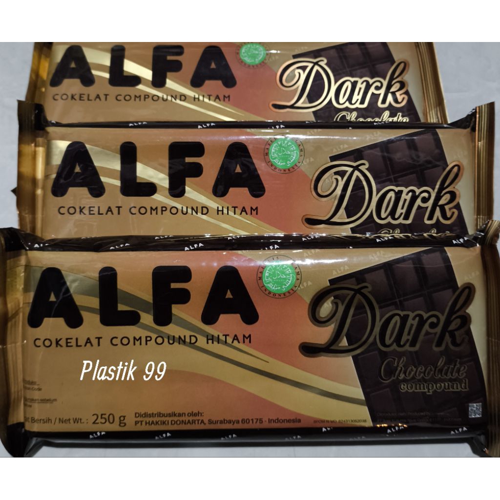 (250 grams) Alfa Dark Chocolate Compound Chocolate Bar / Alfa Dark ...
