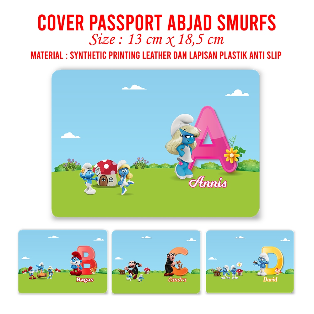 Custom Name Passport Cover Smurfs Series Custom Passport Book Cover ...