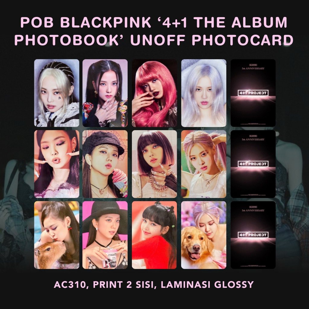 POB BLACKPINK '4+1 THE ALBUM PHOTOBOOK' UNOFFICIAL PHOTOCARD Jennie ...