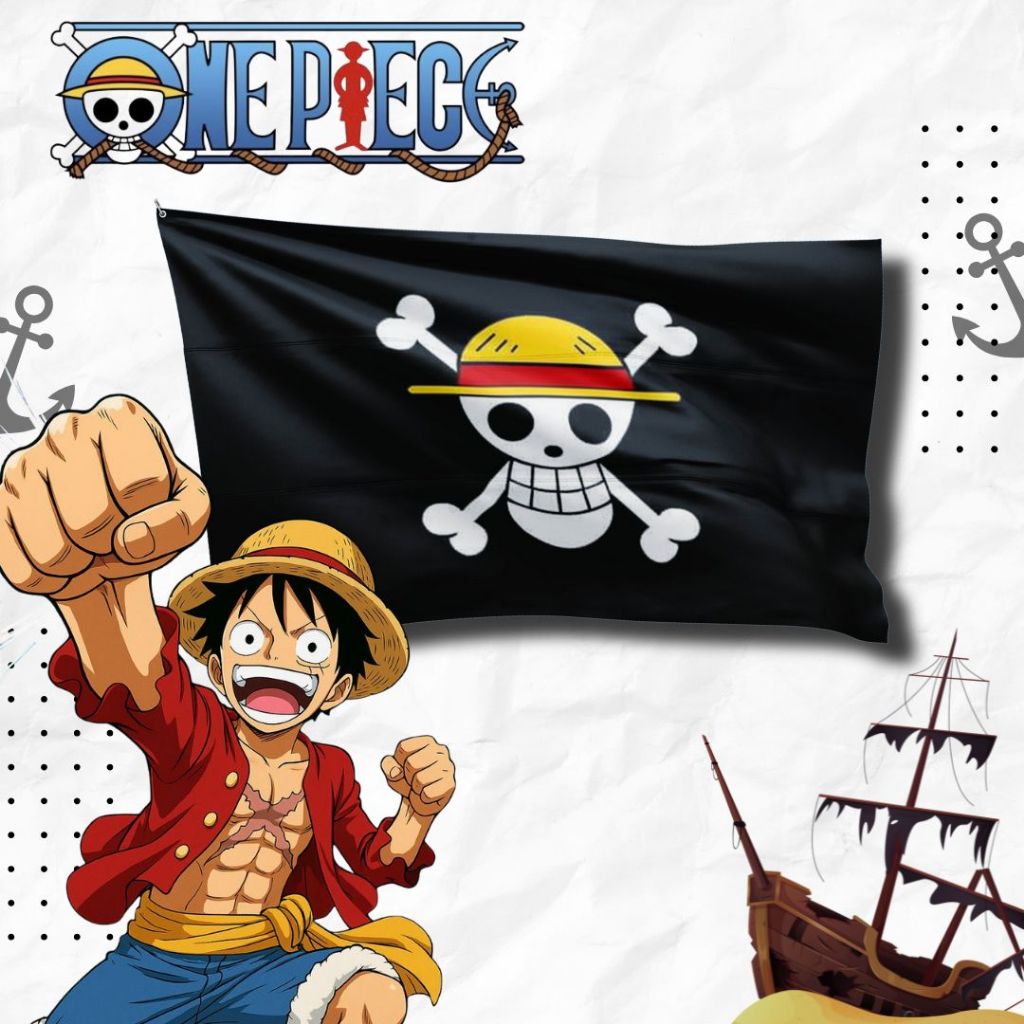 MINI VERSION!! ANIME ONE PIECE FLAG / ANIME ONE PIECE FLAG/ MOTORCYCLE ...