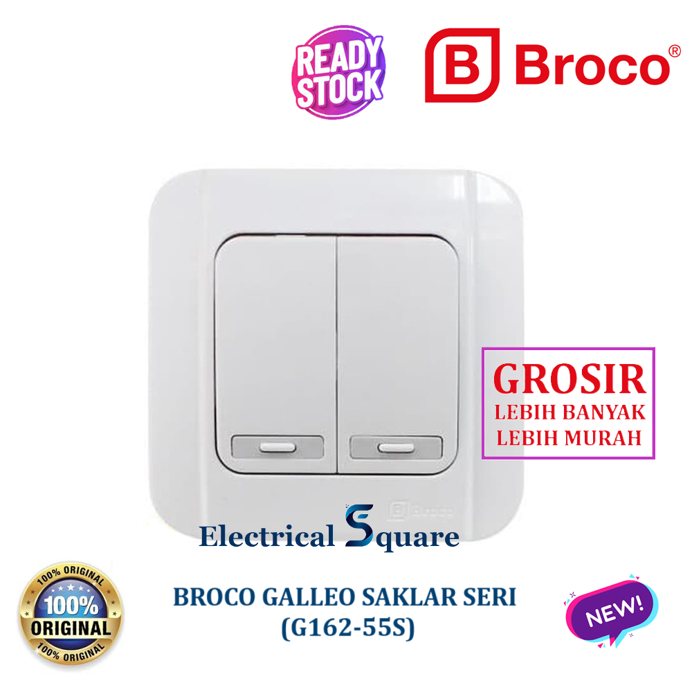 TOMBOL (WHOLESALE) Broco Galleo White Double Switch G162-55S - Snow ...