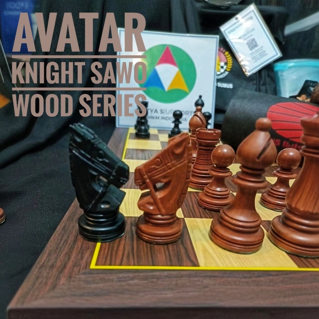 New Set Professional Wooden Chess Board No. 7 Chess Board AVATAR Knight ...