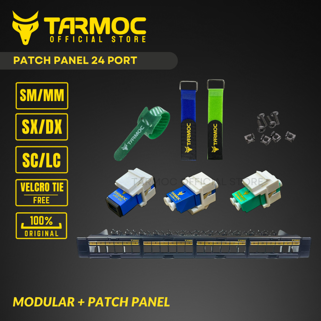 Tarmoc TFA-PP1U-24PM6 | 24 Port Fiber Optic FO Panel Patch COMPLETE ...