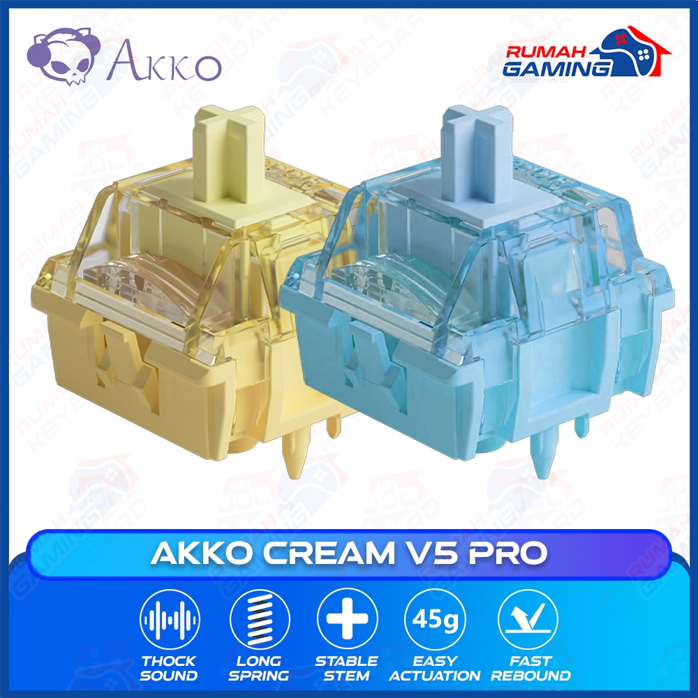 SWITCH - AKKO CREAM BLUE - CREAM YELLOW - V5 PRO - 5 PIN - 45g - PCB ...