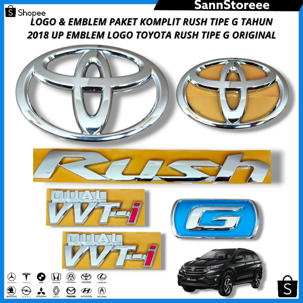 Original RUSH Type G 2018 Up Complete Logo and Emblem Package/Toyota ...