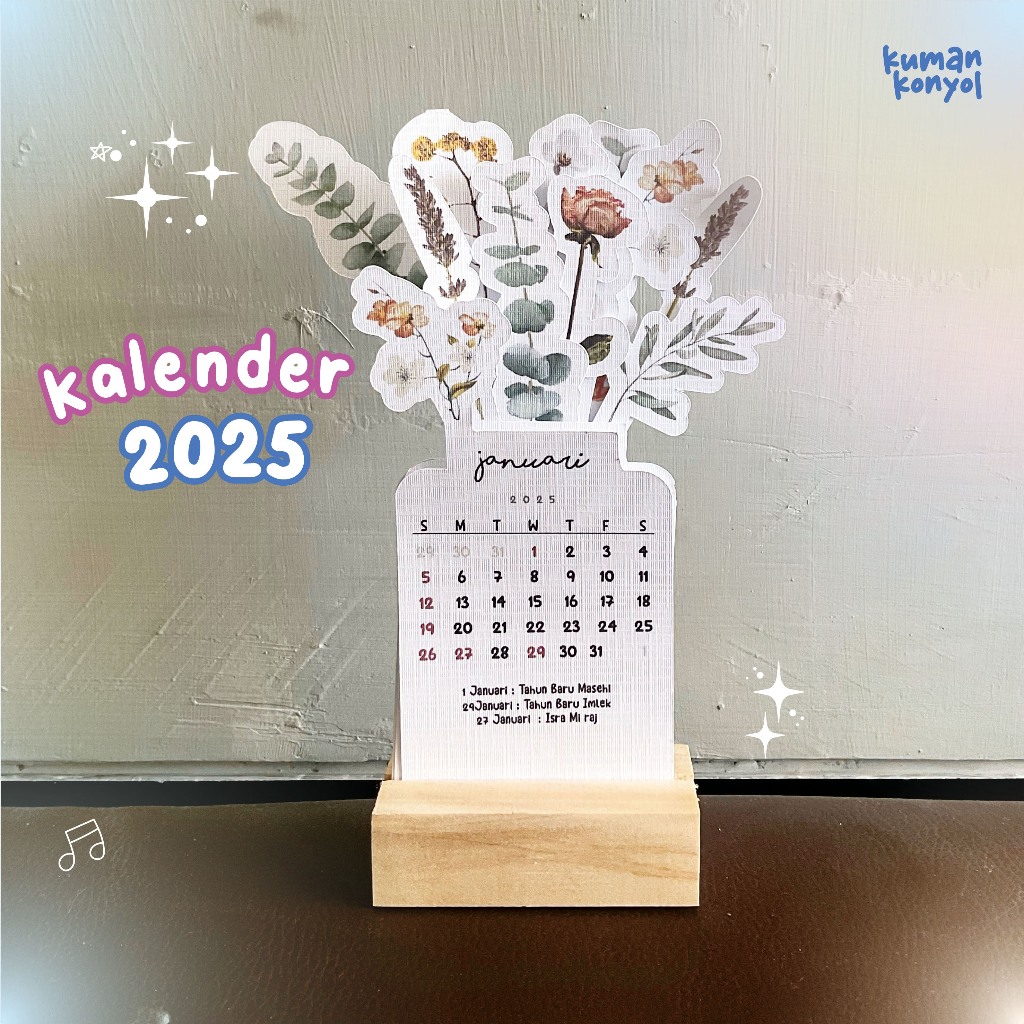 2025 CALENDAR BLOOMY FLOWERS CALENDAR AESTHETIC TABLE CALENDAR | Shopee Philippines