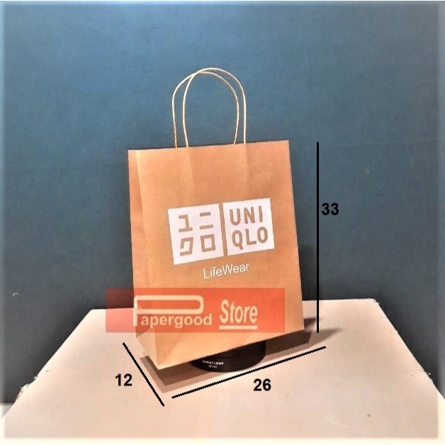 Uniqlo medium Brown 2-sided Paper bag | Shopee Philippines