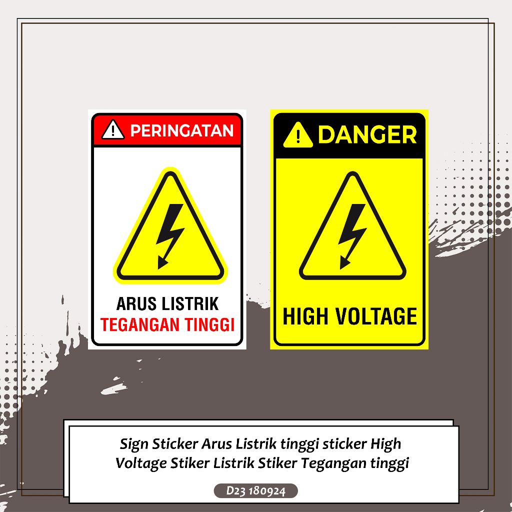 Sign sticker High Electric Current, High Voltage sticker, electrical ...