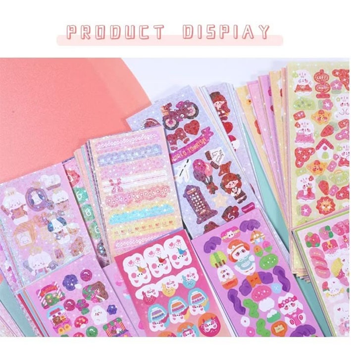 Guka Sticker cute aesthetic DIY Sticker cute laser Sticker 4 Sheets Per ...