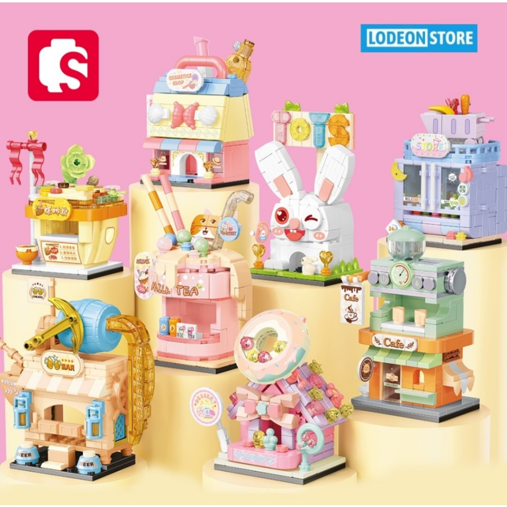 Sembo Block Miniature Cute Shop - Street View Series 601188 - 601195 ...