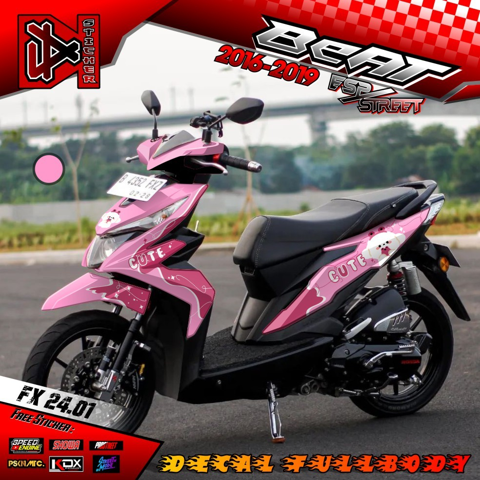 Honda Beat Street Esp 2016 2017 2018 2019 Fullbody Fullblok Sticker ...