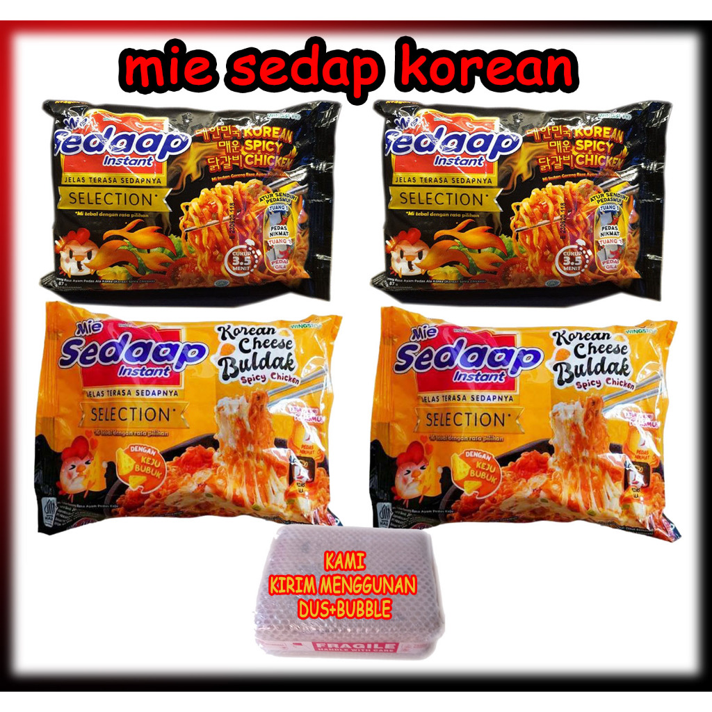 Korean Fried Sedaap Selection Noodles 87 Grams Ready Various Flavor ...