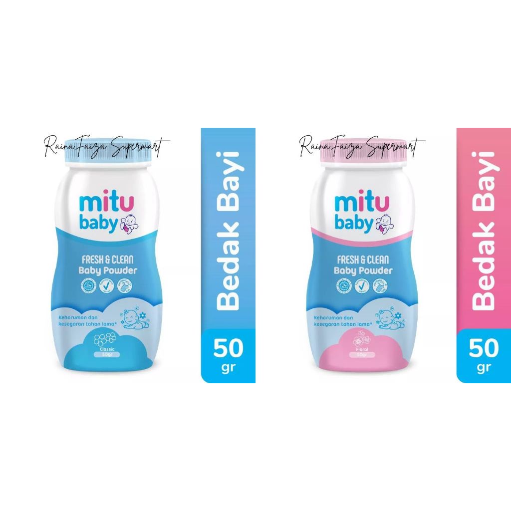 Mitu Baby Powder Fresh & Clean 50g Hypoallergenic Baby Powder Classic ...