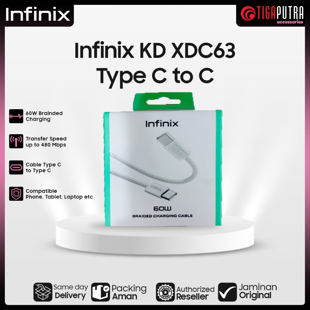 Infinix Data Cable XDC63 C to C - 60WATT (NYLON) | Shopee Philippines