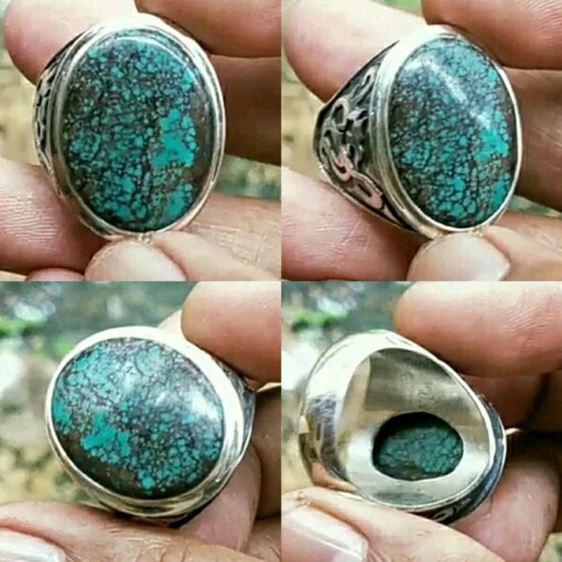 MERAH Natural Red Veins Spider Web Persian - Irani Turquoise ...