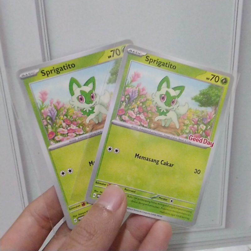 Pokemon tcg sprigatito 143/sv-p good day (FREE STICKER) | Shopee ...