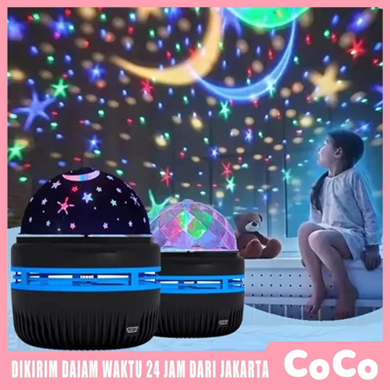 Aesthetic Projector Night Lamp 360 Rotation Crystal Moon Star LED Mode ...