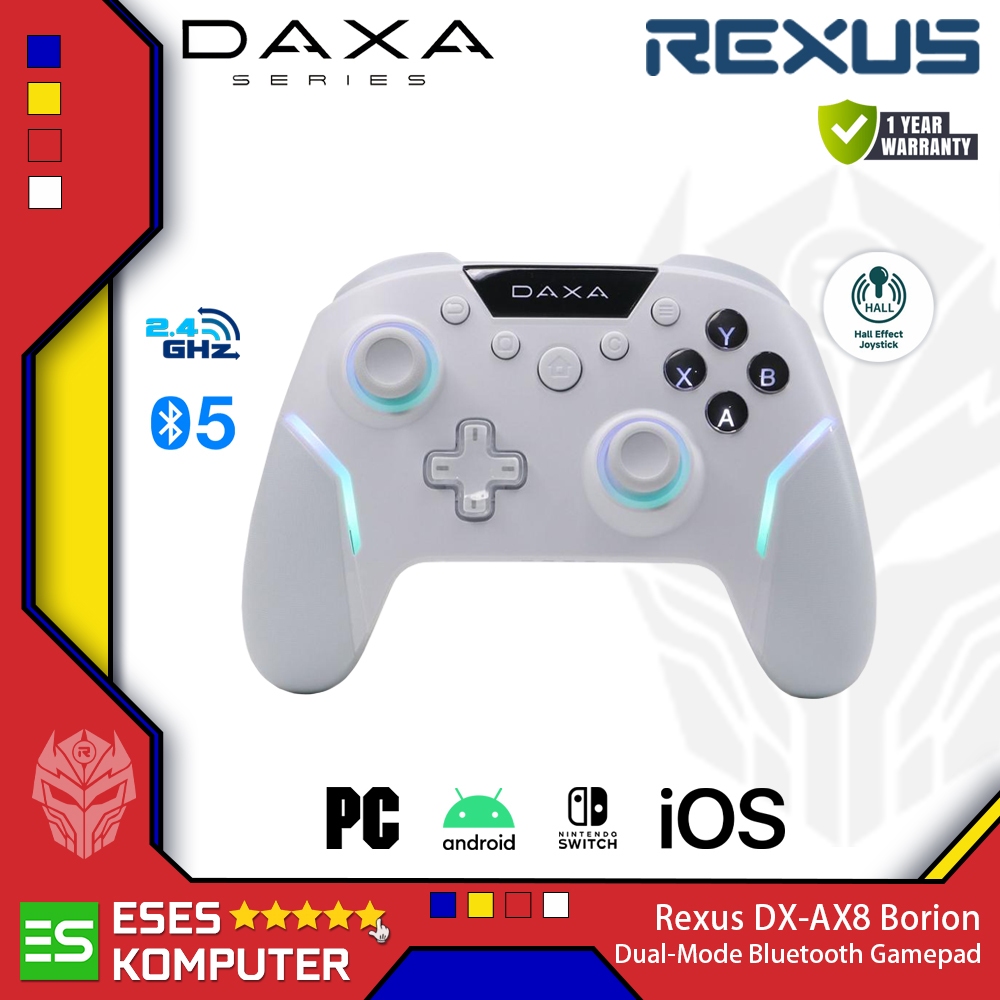 Rexus AX8 Borion Wireless & Bluetooth RGB Gamepad | Hall Effect ...