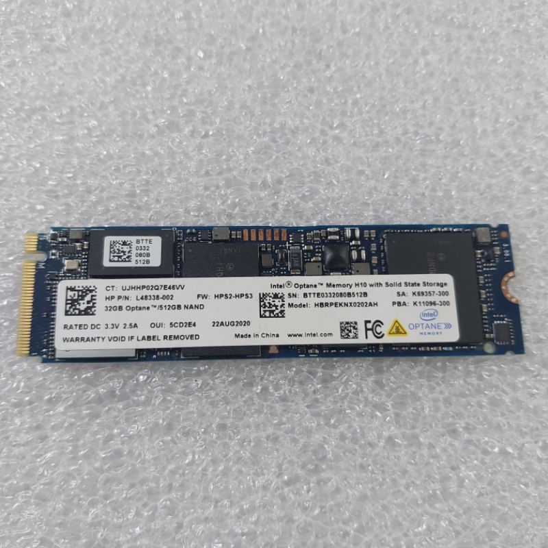 Ssd M2 Nvme 2280 512Gb Intel Optane Memory H10 32Gb Optane+512Gb Nand ...