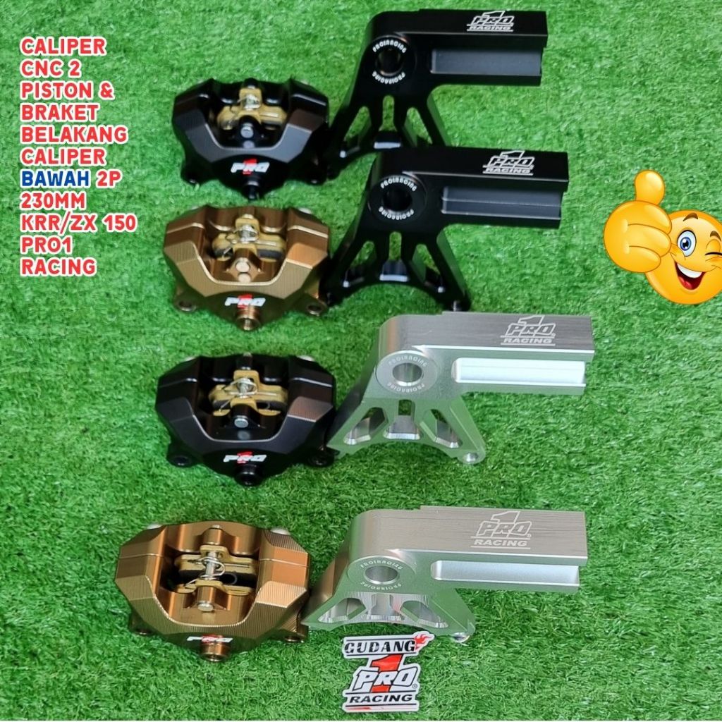 2 PISTON CNC CALIPER & REAR BRACKET LOWER CALIPER 2P 230MM KRR/ZX 150 ...