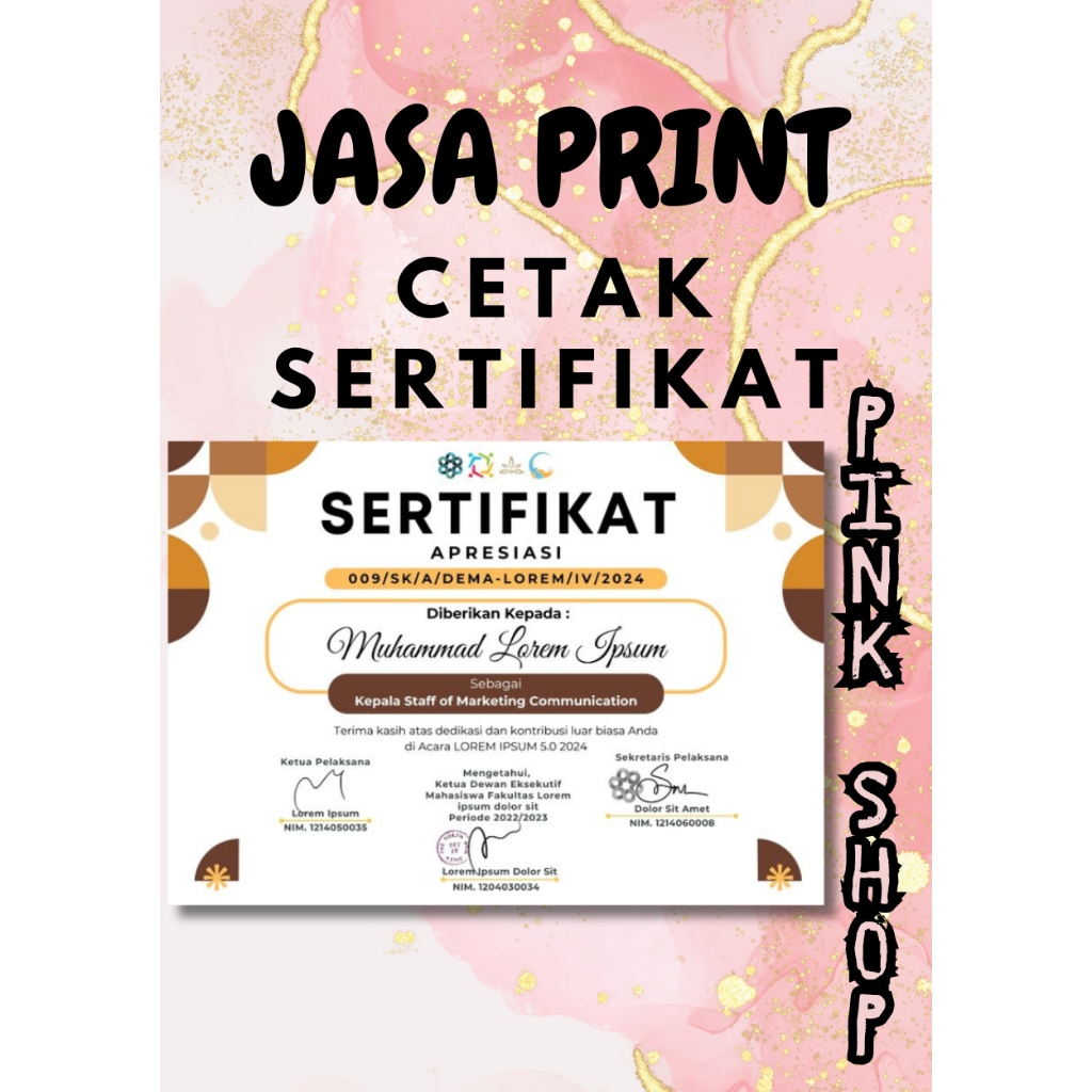 Certificate/charter Printing Services | Shopee Philippines