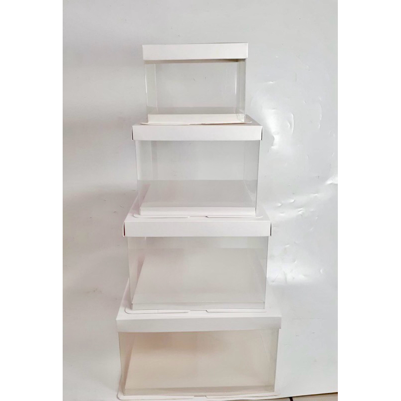 PUTIH TRANSPARANT MIKA BOX / WHITE BOX WITH CLEAR MIKA LID | Shopee ...