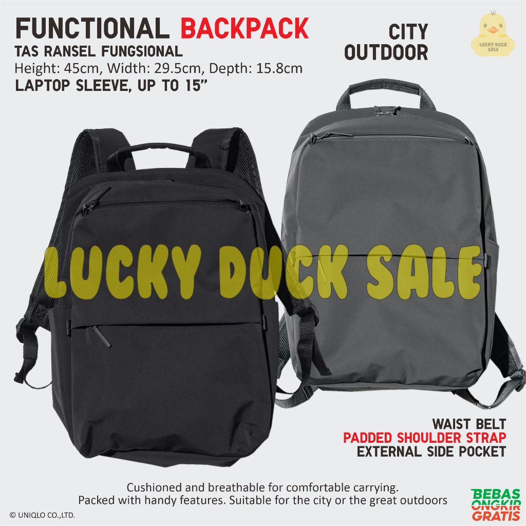 Functional Backpack UNIQLO Outdoor Umbrella Laptop Backpack | Shopee ...