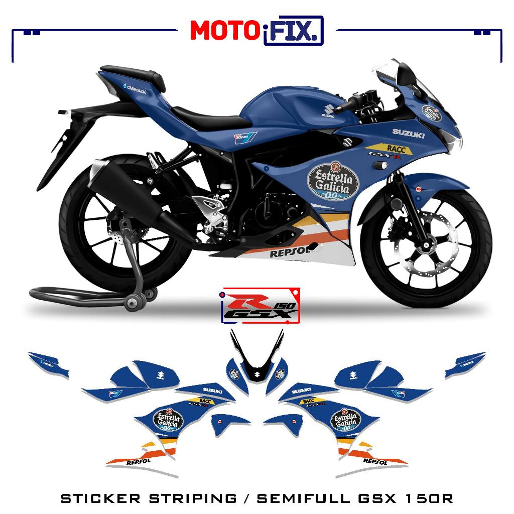 Striping SUZUKI GSX R150 / MOTIF 5 / STICKER / STOCK DECAL / SEMIFULL ...