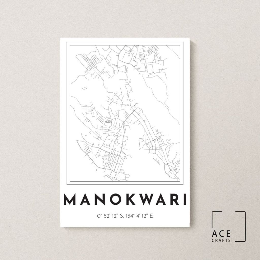 KAYU HIASAN DINDING Manokwari Indonesia City Map, minimalist wall ...