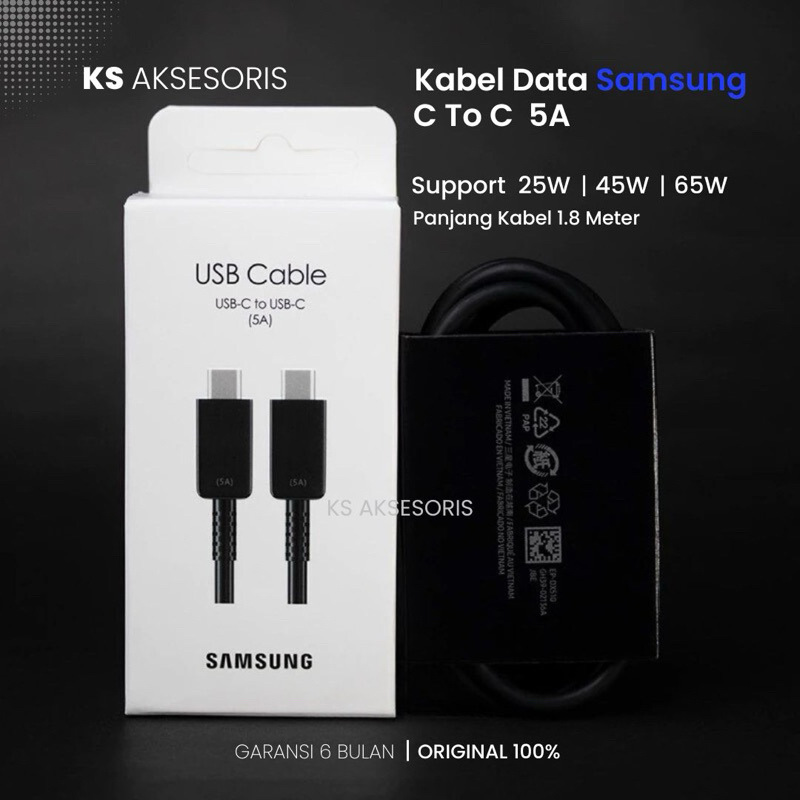 Samsung 5A 1.8M Type C To C Super Fast Charging data cable Made In ...