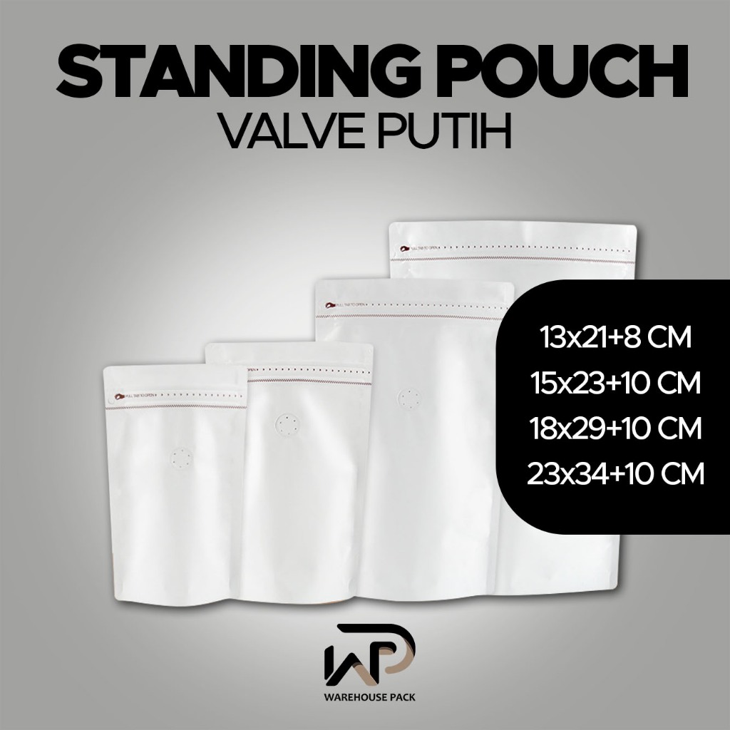 PUTIH (1Pcs) Standing Pouch Craft Foil Valve White Color | Premium ...