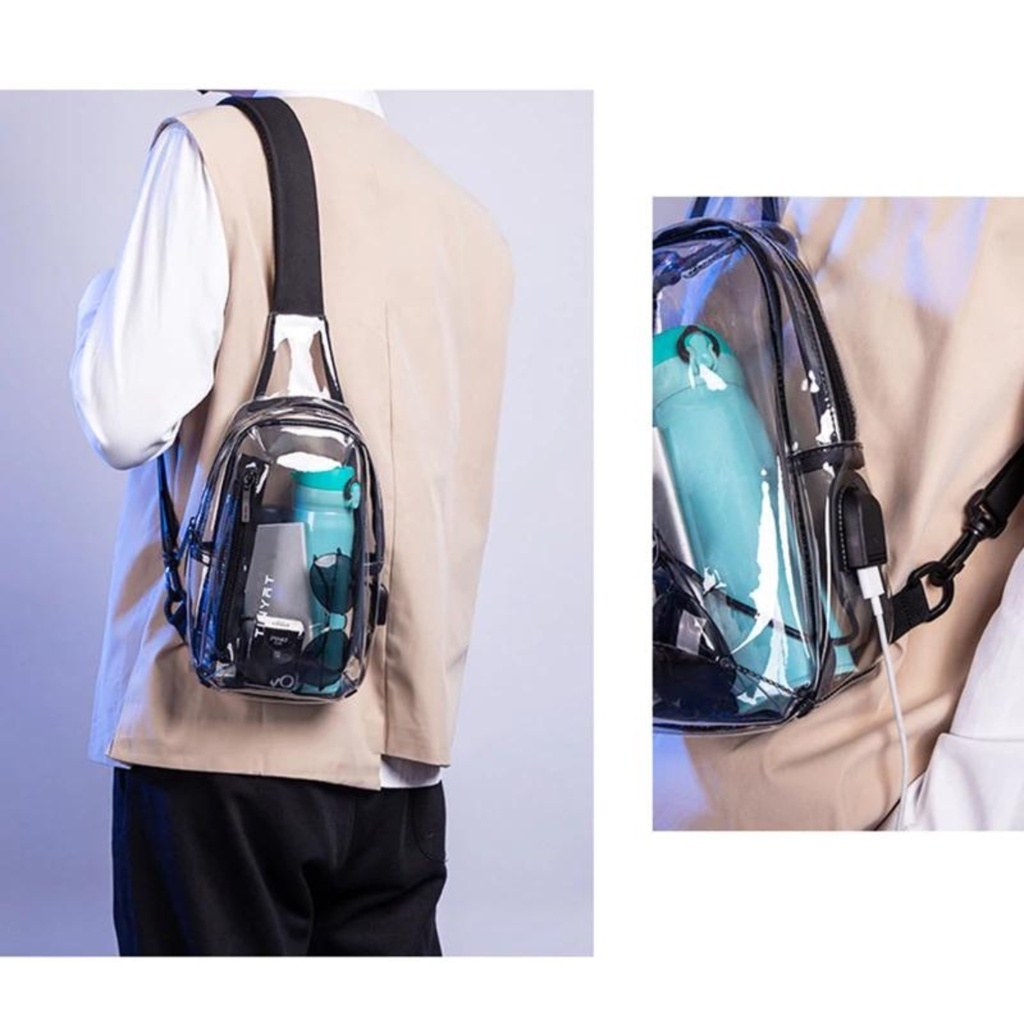 CONCERT BAG FITS LIGHTSTICK - THICK MIKA TRANSPARENT PVC SHOULDER SLING ...