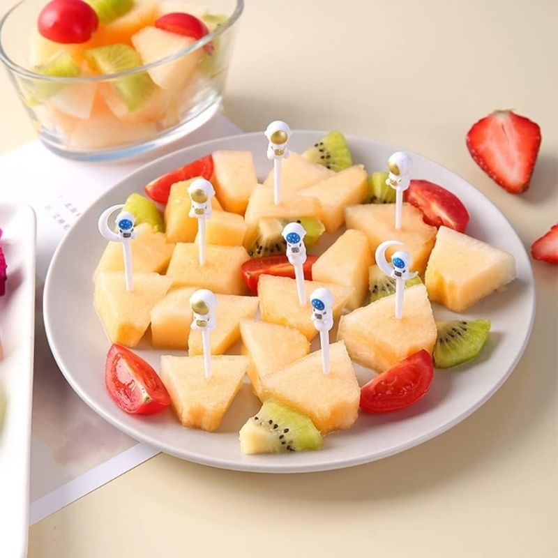 RB Set of 4 8 Pcs Bento Picks Astronaut Food Pick Decorations Children ...