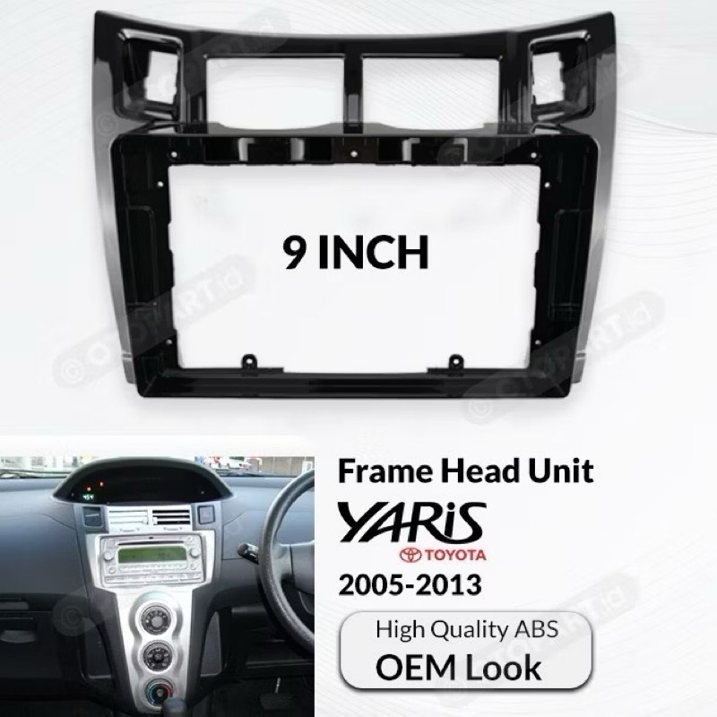 FRAME HEAD UNIT ANDROID TOYOTA YARIS 9UNT INCH 2005-2013 | Shopee ...