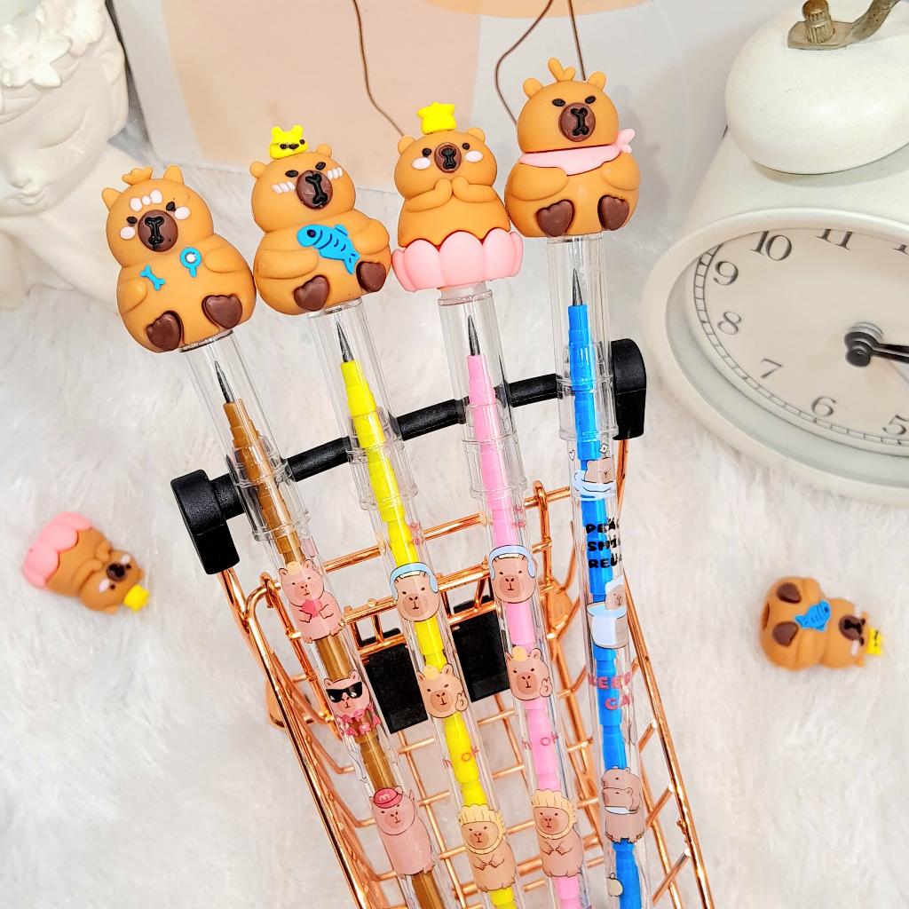 Super Cute Capybara Stacking Pencils Ready 4 Children's Favorite Color ...