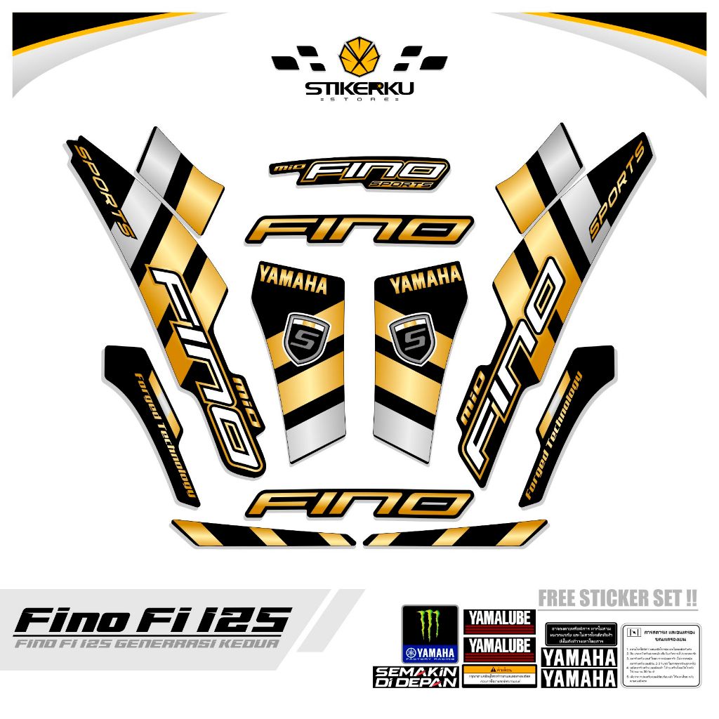 Sticker FINO 125 FI / MTF 1 / STRIPING FINO NEW F1 / STEERING FINO S ...