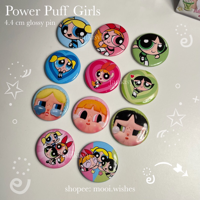Powerpuff Girl Glossy Pin Aesthetic Japan Trinkets | Shopee Philippines