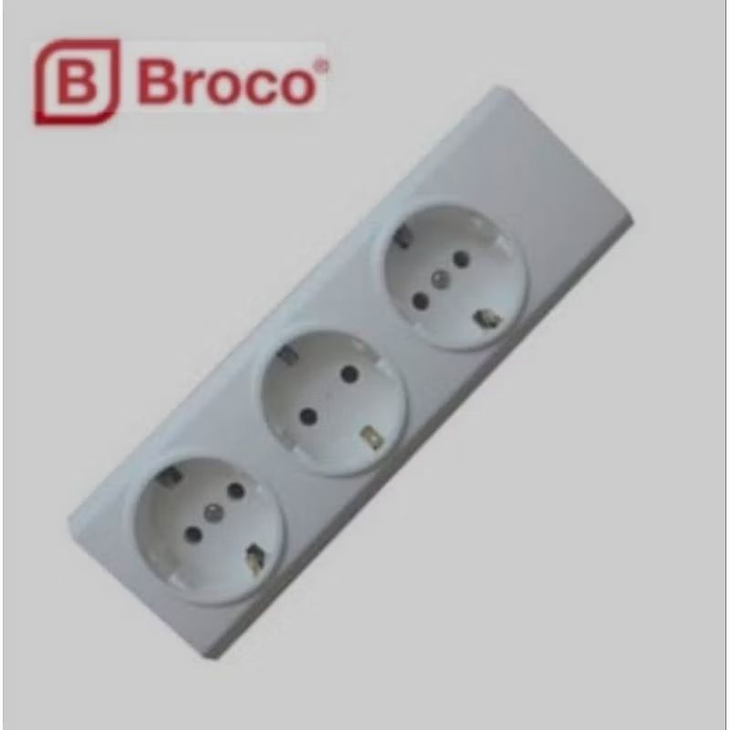 BROCO 3-Hole Grounded Socket Series 15330 NCP || 3-Pin Electrical Plug ...