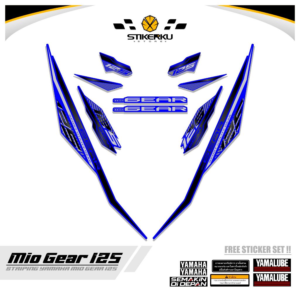 Sticker MIO GEAR / MTF 28 / STRIPING GEAR 125 / SETIKER YAMAHA GEAR ...