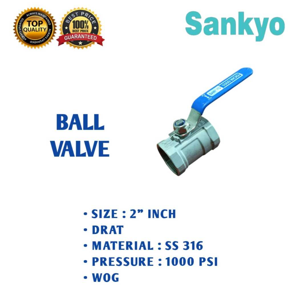 Ss 316 SANKYO water tap ball valve model 1pc uk 2" inch Drat Stop tap ...