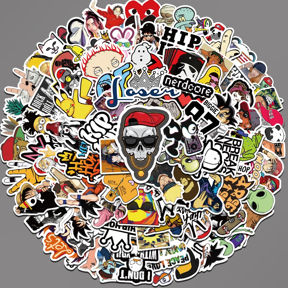 [100PCS]Cool Stickers Logo Pack Hip Hop Cute Stickers Fashion Brand ...